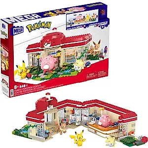 MEGA Pokémon Building Toys Set Forest Pokémon Center with 648 Pieces, 4 Poseable Characters, for Kids