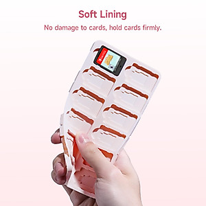 JINGDU 24-Slot Switch Game Card Case Compatible with Switch Games & micro SD Cards, the Games Holder Organizer Suitable for NS, Lite & OLED Game Cards, Pink