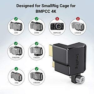 SmallRig Right-Angle Adapter for USB-C, Only for Blackmagic Pocket Cinema Camera BMPCC 4K Camera Cage - AAA2700
