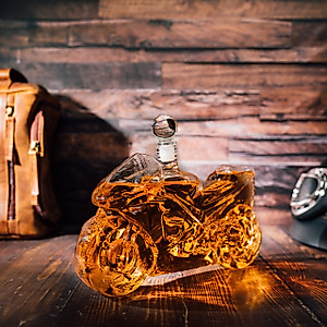 Motorbike Motorcycle Gift Decanter For Wine & Whiskey 750ml by The Wine Savant, Whiskey Gifts, Motorcycle Gifts, Sport Bike Gifts, Hell Ghost Harley-Davidson, Beer Scotch Bourbon Spirits Gifts for Men