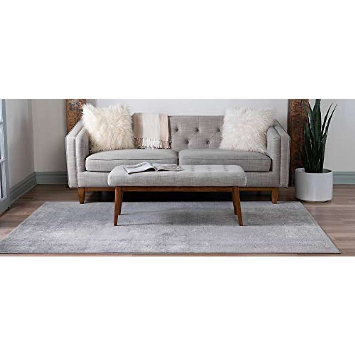 Unique Loom Portland Collection Bohemian Inspired Medallion Tone Design Area Rug, 10 ft x 14 ft, Light Gray/Gray