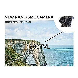 Caddx Ant Lite FPV Camera,1.8mm FPVCycle Edition 1200TVL Global WDR FOV 165° 1/3'' CMOS Sensor Analog Camera for FPV Racing RC Drone,Black 4:3