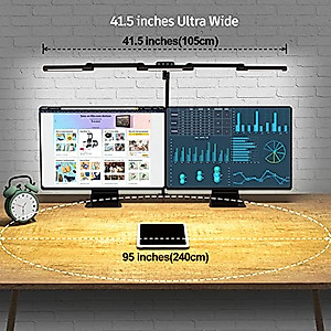 EPABINA LED Desk Lamp with Clamp, 41.5" Clamp on Architect Desk Lamp for Home Office, 24W Bright Tall Computer LED Desk Light Clip on Office Lamp Adjustable Overhead Table Light for Work Craft