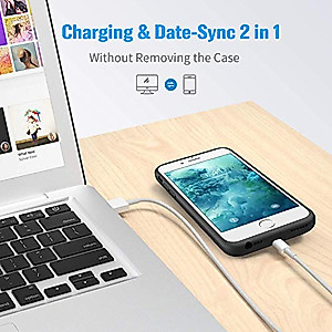Ekrist Battery Case for iPhone 6/6s/7/8, [Upgraded 6000mAh] Portable Ultra-Slim Protective Charging Case, Extended Rechargeable Smart Battery Pack, Backup Charger Case Power Bank Cover (Black)