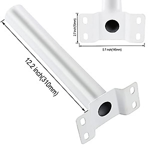 MiDive Street Light Pole, Solar Light Extension Mounting Arm for Outdoor Lighting,Pole Mounting Bracket,Metal Street Lights Bracket Waterproof and Rustproof Used for Barn Lamps,Post Trees,Fence