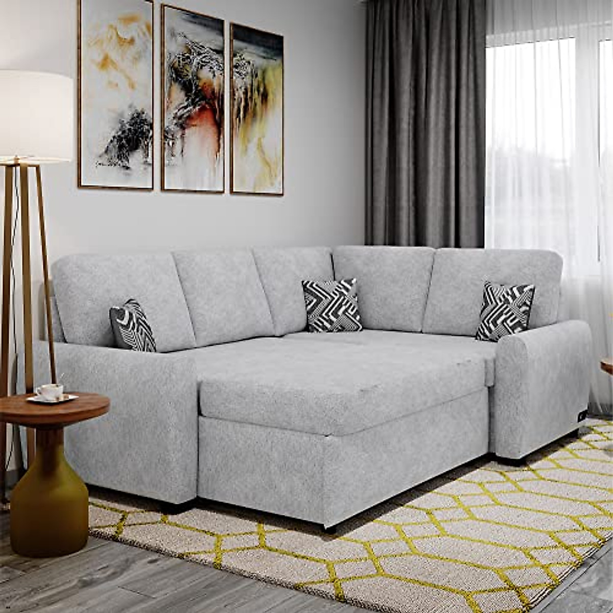 Lifestyle Solutions Convertible Sofa, Ivory