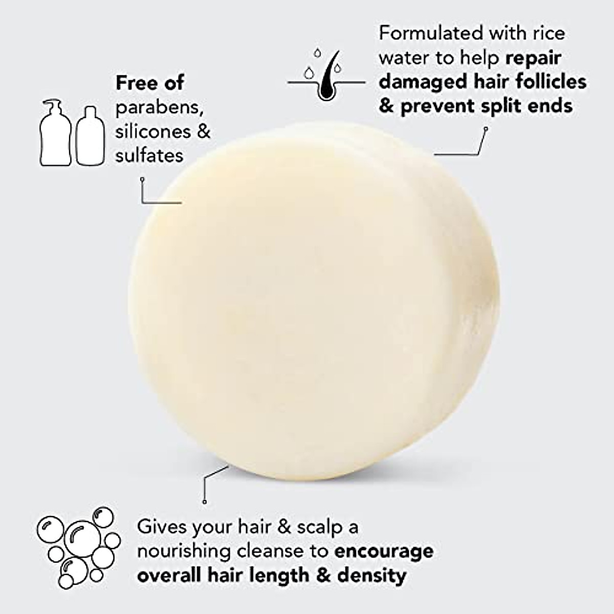Kitsch Strengthening Hair Conditioner Bar with Rice Water Protein | Made in US | Eco-Friendly Cleansing and Moisturizing Conditioner Bar | Paraben Free | Sulfate free Conditioner | 2.82 oz
