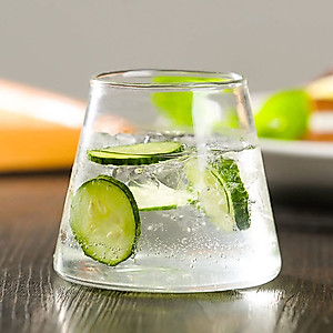 GANAZONO 2Pcs mount fuji glass cup Drinking Glasses Iced Coffee Glass Cups Transparent Ice Cream Cup Juice Whiskey Soda Cup Water glass juice cups Mugs borosilicate glass beer mug