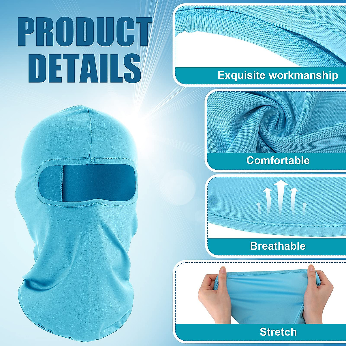 24 Pieces Sun Protection Balaclava Full Face Cover Ski Mask Full Face Mask Costume Head Mask for Men Women Outdoor Sports, Solid and Camouflage Colors