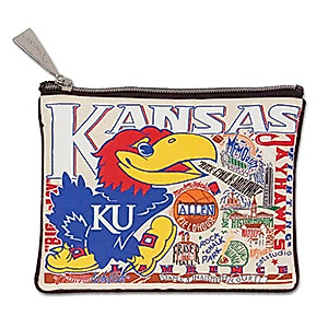 Catstudio University of Kansas Collegiate Zipper Pouch Purse | Holds Your Phone, Coins, Pencils, Makeup, Dog Treats, & Tech Tools
