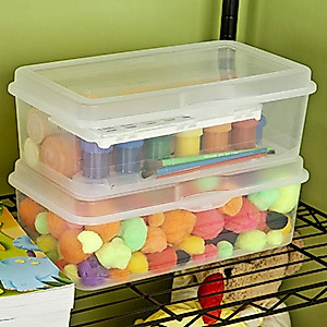 Sterilite 18038612 Flip Top, Clear, 12-Pack & 18058606 Large Flip Top, Clear, 6-Pack