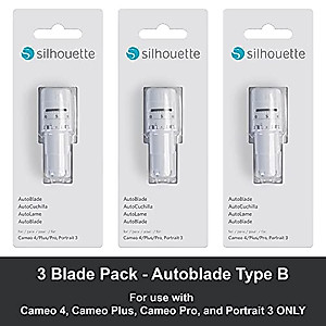 Silhouette AutoBlade - Pack of 3 Blades for Use with Cameo 4 with 50 Designs
