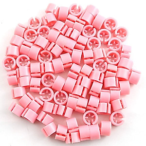 JCBIZ 100pcs Blank Hanger Size Markers Tags Garment Clothing Clothes Snap Labels Accessories, Pink