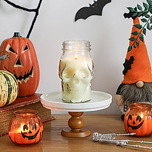 Gothic Skull Candle, Large Skull Candle Halloween Gothic Decorations for Home Table Bar Indoor Room,Scary Halloween Decorations Indoor White