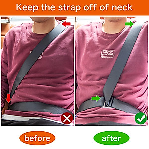 Car Seat Belt Clip Seat Belt Adjuster Buckle Comfortable Universal Shoulder Neck Seatbelt Lock Positioner Latch for Adults, Kids, Pregnant, Fat Man 2Pack Silver TXZWJZ