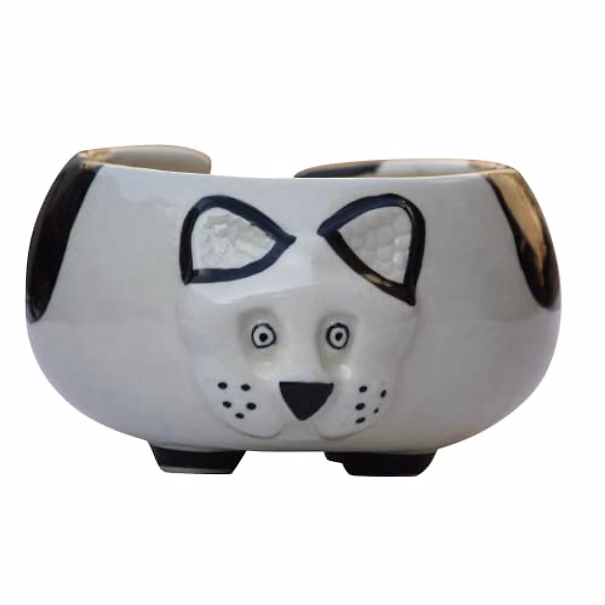 Ceramic Yarn Bowl Large 7in x 4in for Knitting and Crocheting with Free Travel Pouch and Crochet Hooks