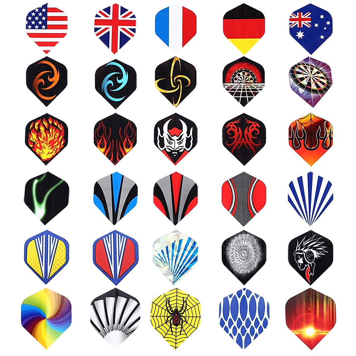 Niubixx Standard Dart Flights 30 Sets 90 Pcs Durable PET and Laser Replacement Feather Tail Wing - Perfect Accessories Equipment Supplies for Dart Games