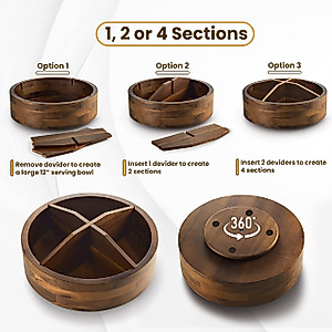 RABAHA 12 inch Lazy Susan Organizer for Cabinet - Lazy Susan Turntable for Table - Kitchen Turntable Storage Food Bin Container for Spices, Fridge, Pantry, Countertop