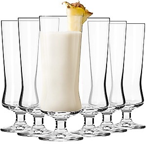 Krosno Pina Colada Cocktail Drinking Glasses | Set of 6 | 10.1 oz | Avant-Garde Collection | Perfect for Home Restaurants and Parties | Dishwasher Safe | Gift Idea | Made in Europe