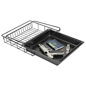 Lockdown Vault Drawer for Gun Safe Organization, Document or Valuable Storage and Security Black 13.6 x 14 x 3.8 inches