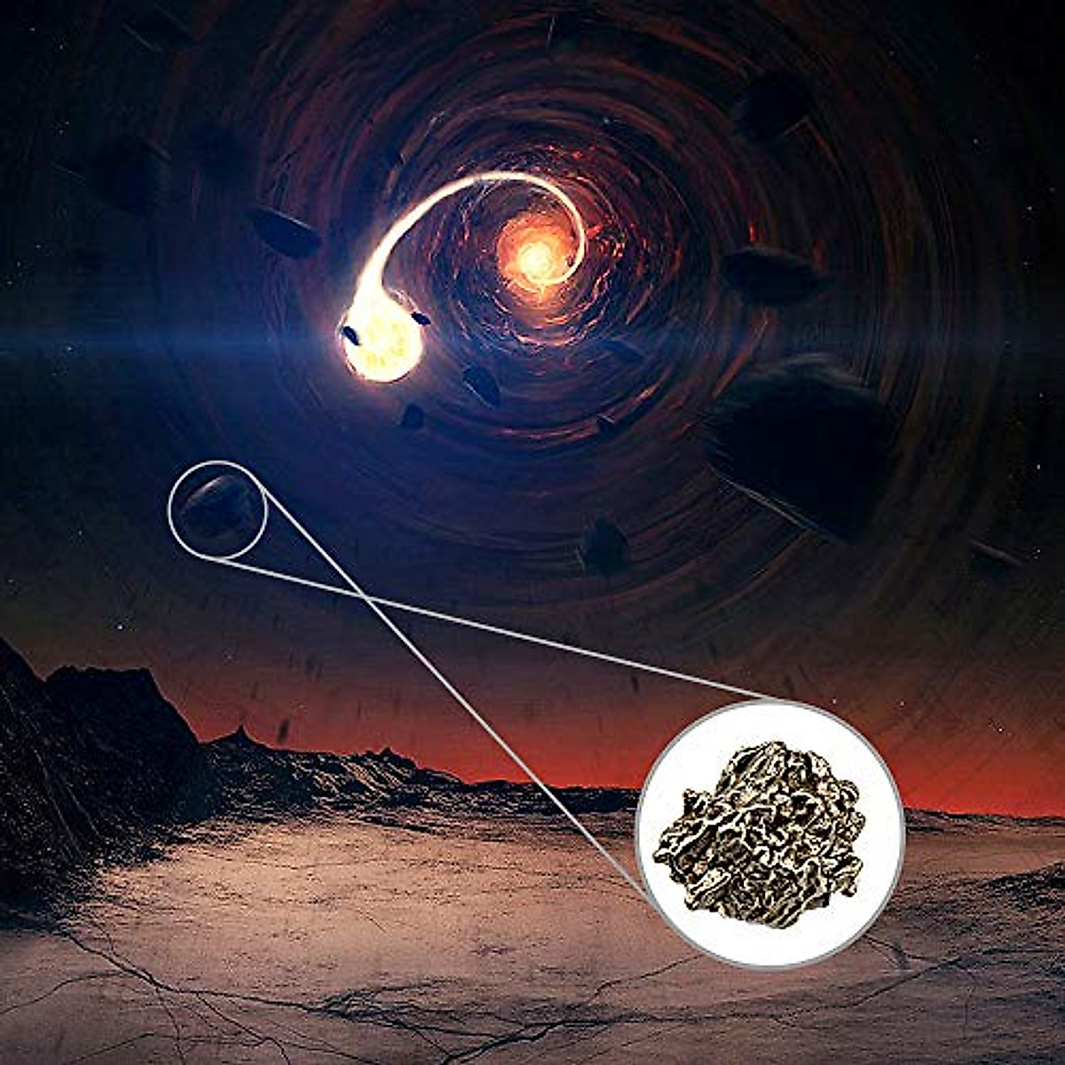 Large Massive 10-330 Grams Meteorite Specimen, Campo Del Cielo Meteorite with Gift Box, Moon Rock Sample, Astronomy Gifts for Space Fans, Great for Science Classrooms, Rocks Collection