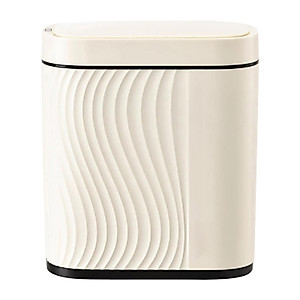 MagiDeal Smart Induction Trash Bin Intelligent Trash Bin 2.1 Gallon Sealed Lid Automatic Touchless Motion Garbage Can for Toilet Hotel, Beige, 26.5cmx29.5cmx14cm