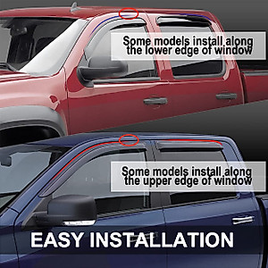 Puermto 94550 Side Window Visor Wind Deflector, 4pcs Out-Channel Rain Guards Set fit for 2006 Lincoln Zephyr&2007-2012 Lincoln MKZ& 2006-2012 Ford Fusion&2006-2011 Mercury Milan