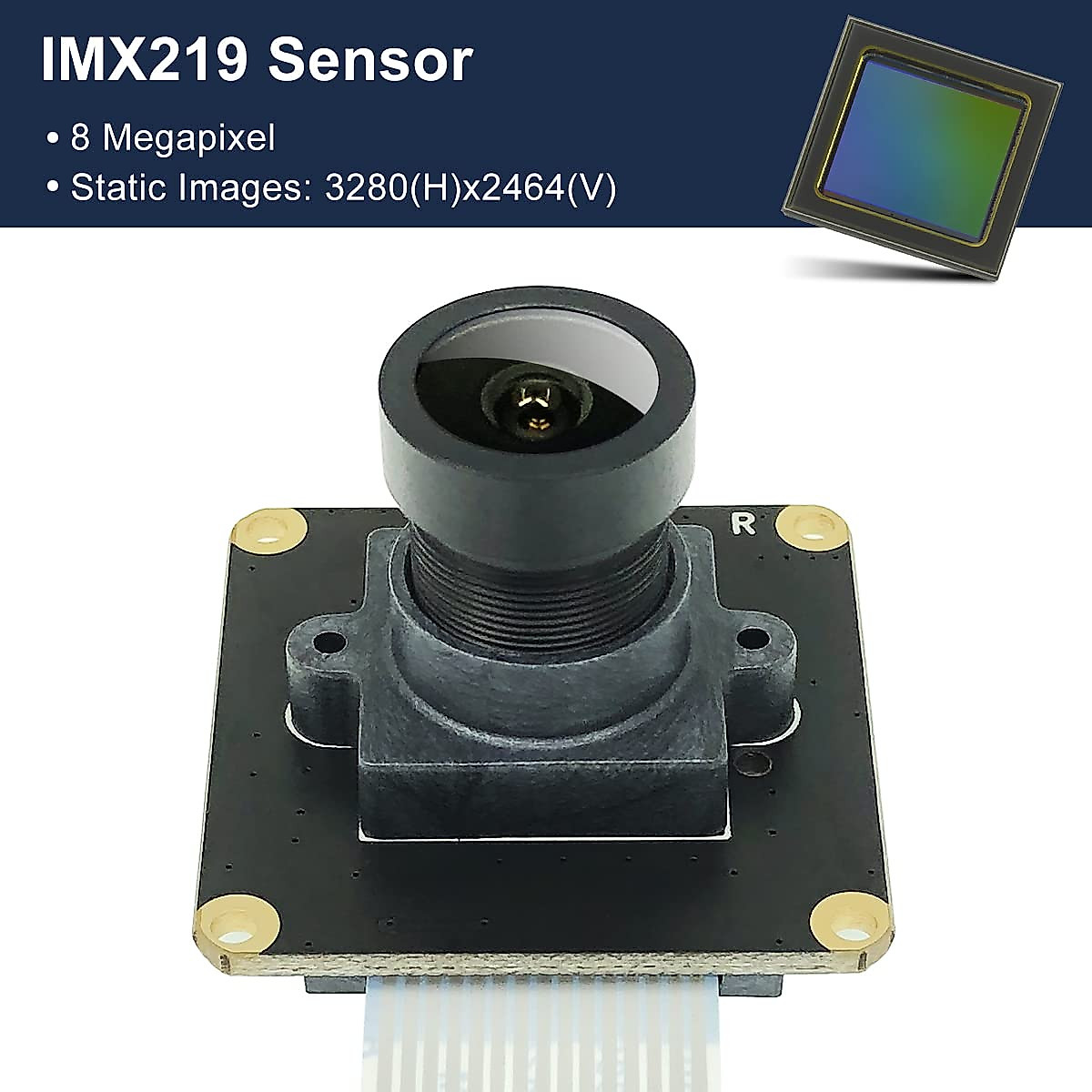 Pibiger IMX219 Camera Module with M12 FOV160 Lens for Raspberry pi, Jetson Nano, Jetson Xaiver Compatible with Raspberry pi Camera v2
