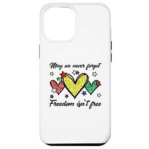 iPhone 13 Pro Max Cute Afroamerican Flag Hearts Never Forget Freedom Isnt Free Case