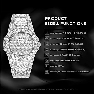 Luxury Unisex Watch Crystal Diamond Watches Big Face Women's Men's Quartz Watch Gold Color Silver Color Rose Gold Stainless Steel Bracelet Band (Silver)