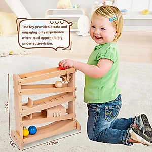 Adena Montessori Tracker Ball Drop Toys Wooden Toys for 1 2 3 Years Old Toddlers Montessori-Inspired Toys for Babies