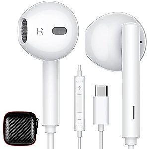 ACAGET USB C Headphones, Wired Earphones for Pixel 7 6a USB Type C Headphone with Microphone HiFi Stereo USB C Earbuds for Samsung Galaxy A53 S23 S22 Ultra S21 FE Z Fold Flip 4 Oneplus 10 Pro 9 White