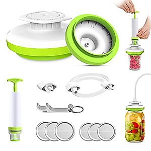 Mason Jar Vacuum Sealer, Jar Sealer with Accessory Hose for Foodsaver Vacuum Sealer, Pawcute Vacuum Sealer Kit Jar Attachment for Wide&Regular Mouth Jar, Canning Jars Sealer with Manual Vacuum Pump and Lid Opener
