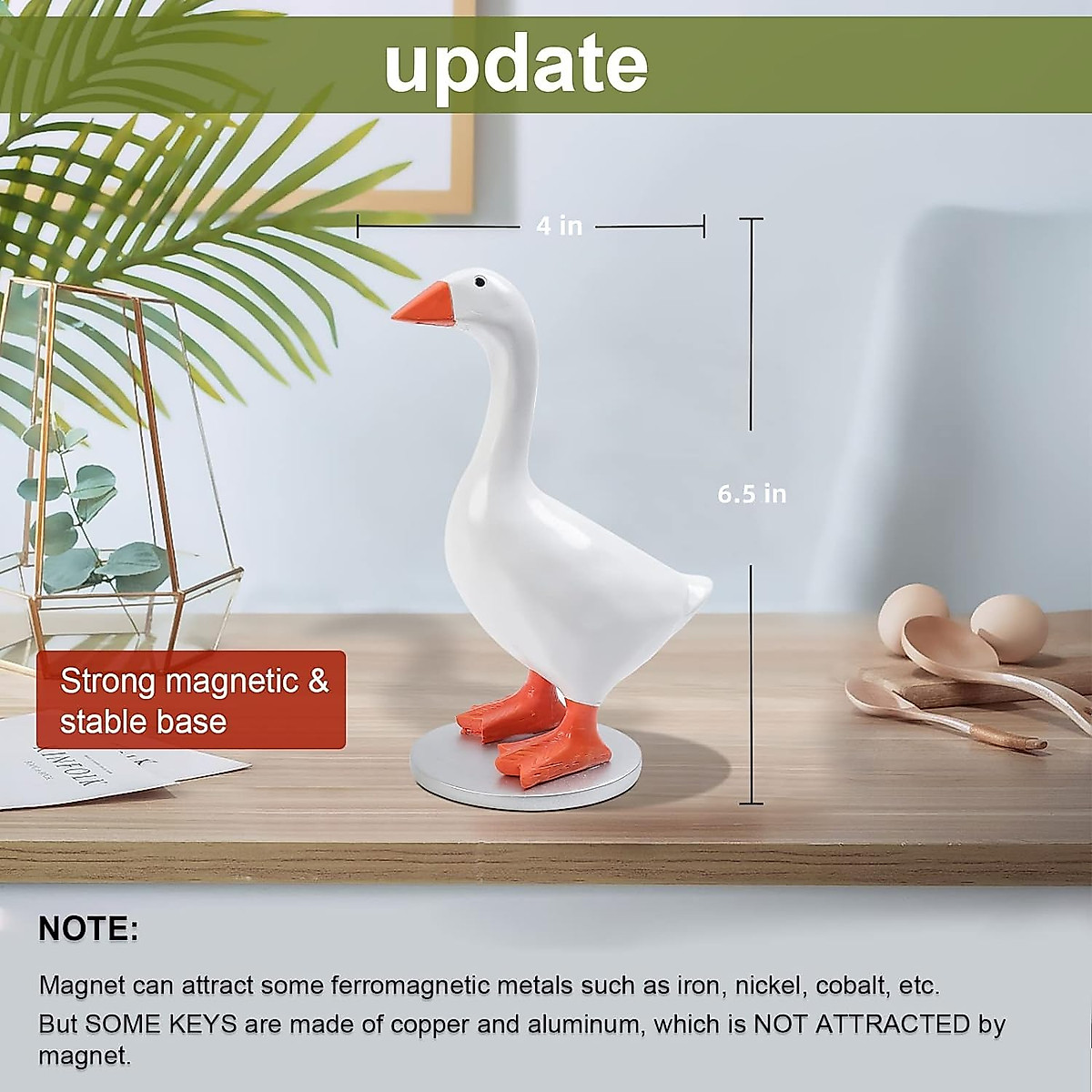 Magnetic Goose - Goose Statue Key Holder Entrance Home Decor Kawaii Room Office Table Desk Decor Aesthetic Funny Bedroom Decor Housewarming Gifts for Women Men