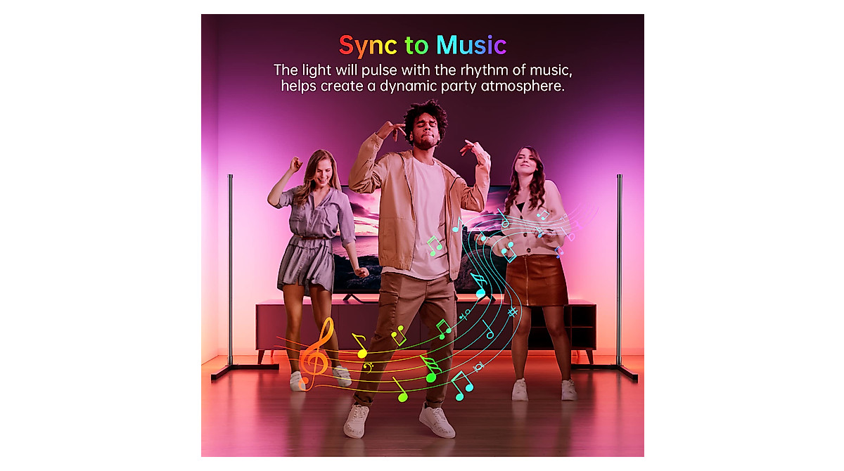 Luckadoo RGB Corner Floor Lamp: Smart App & Music Sync