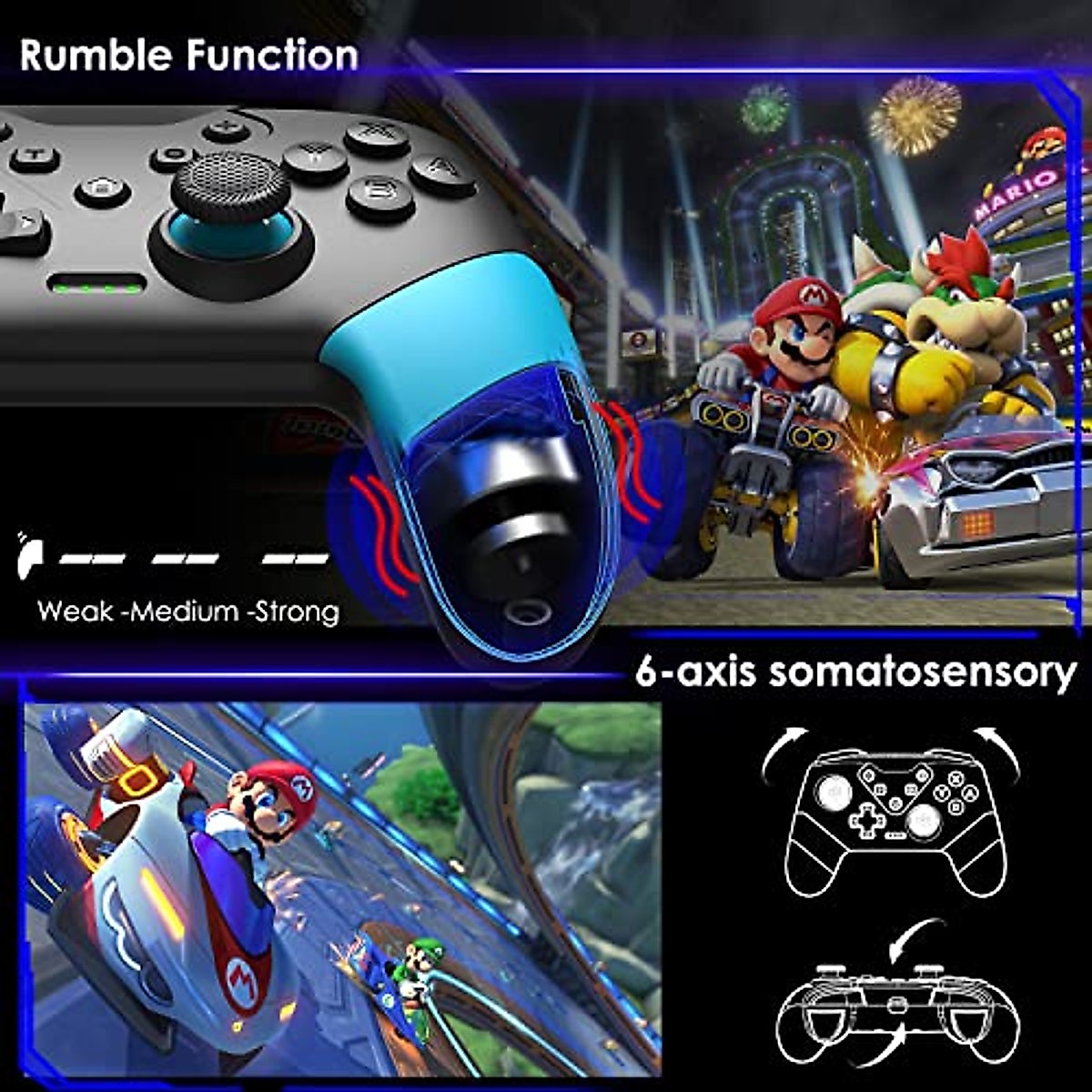Switch Controller, Wireless Switch Pro Controller for Switch/Switch Lite/Switch OLED, Extra Switch Controller with Paddles, Programmable Switch Control Remote Gamepad with Back Buttons,Wake-up,Turbo