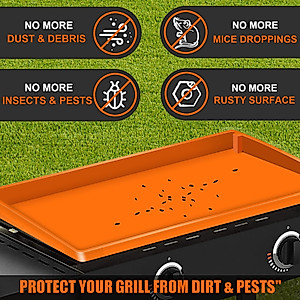 Silicone Griddle Mat Cover for Blackstone: 28 Inch Flat Top Grill Buddy Mats Griddle Grill Deck Protector Outdoor Camping Outside Cooking BBQ Accessories Orange