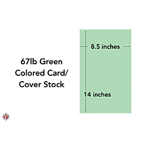 Pastel Green Menu Legal Size 8.5 x 14 Inches 67 Vellum Bristol Lightweight Card Stock Paper Cover | 1 Ream of 250 Sheets Per Pack