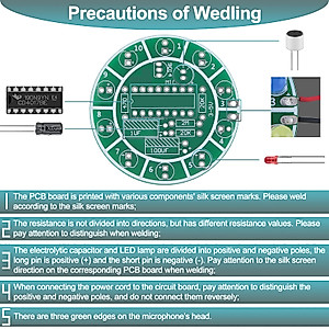 Soldering Project DIY Electronic Kits - MakerHawk Circuit Board Practice Kit Colorful LED Spinning Wheel Rotate with Music for Adults Kids Beginners Girlfriend