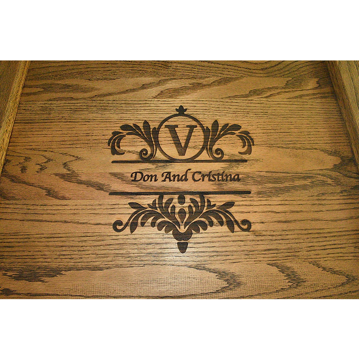 Solid American Oak Laser Engraved Personalized Noodle Board/Stove Top Cover - Farmhouse Style-