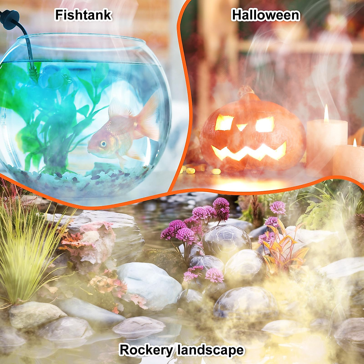 VIHOSE 4 Set Halloween Cauldron Mister with LED Fogger Mist Maker Witches Cauldron Witch Water Fountain Pond Mist Maker for Halloween Home Outdoor Party Decorations