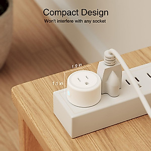 GHome Smart Smart Plug,15A Wi-Fi Plug Compatible with Alexa and Google Home, Mini Outlet Socket Remote Control with Schedule Timer Function, Only for 2.4GHz Network, No Hub Required (4 Pack)