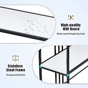 6-Tier Tall Bookcase Bookshelf Modern Style, Freestanding Open Display Storage Shelf, Wood