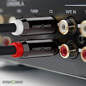 FosPower 3.5mm to RCA Cable (10FT), RCA Audio Cable 24K Gold Plated Male to Male Stereo Aux Cord [Left/Right] Y Splitter Adapter Step Down Design