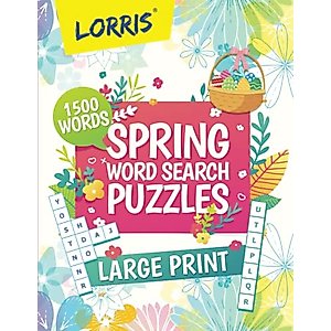 Spring Word Search for Adults Large Print Puzzle Books for Adults and Seniors: Easter Basket Stuffers 1500 Words 100 Puzzles Word Find Games for Brain (Stocking Stuffers)