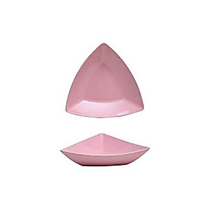 KOWMcp Dinner Plates 1Pcs Household Triangular Plate Can Be Used to Place Vegetables, Grilled Meat, Pasta, Fruit Pies (Color : Pink)