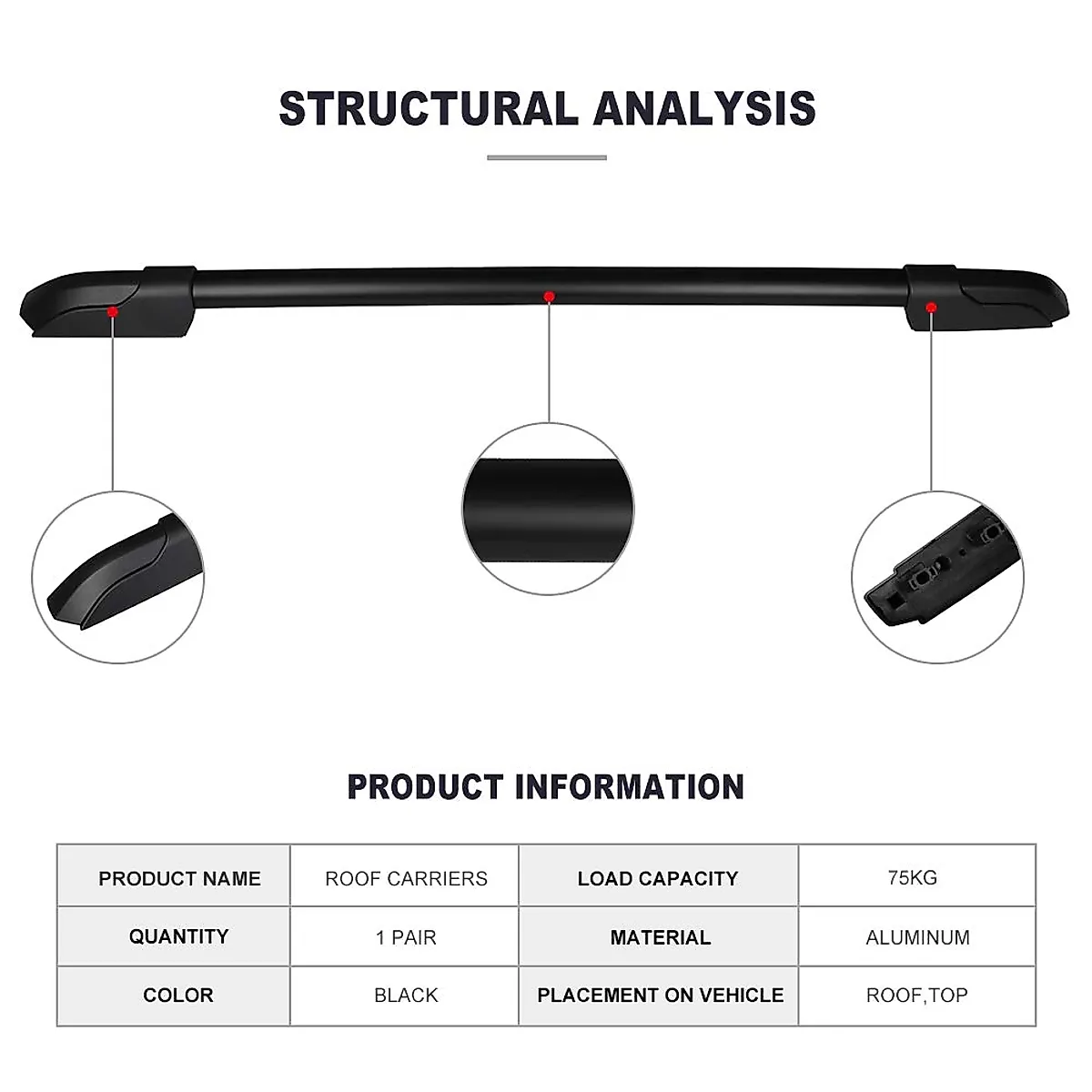ECCPP Roof Rack Side Rails Compatible for Honda Pilot 2009-2015 Cargo Racks Rooftop Luggage Canoe Kayak Carrier Rack - Max Load 165LBS Kayak Rack Accessories