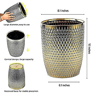 BASDHE Bathroom Accessories Set 5 Piece Bath Ensemble Includes Trash Can,Toothbrush Holder,Toothbrush Cup,Soap Dispenser,Soap Dish for Decorative Countertop and Housewarming Gift, Yellow