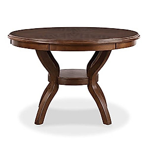 New Classic Furniture Cori 5-Piece Round Dining Set with 1 Table and 4 Chairs, Brown Cherry