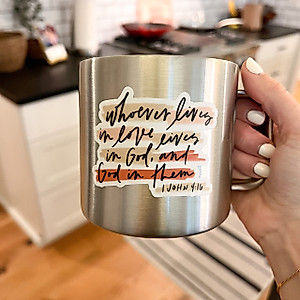 Swaygirls Religious stickers | Christian quote stickers | Faith decals | 1 John 4:16 sticker (Black & White)